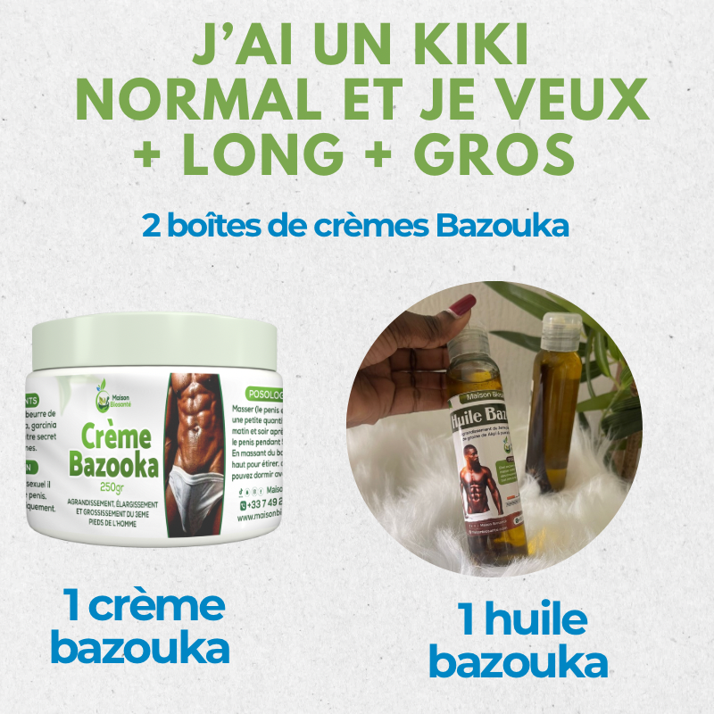 CREME BAZOUKA AGRANDISSEMENT GÉNITAL DE L'HOMME 100% BIO – Maison biosante